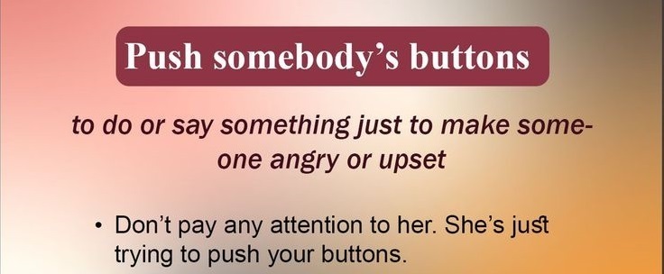 push somebody's buttons 私のボタンを押さないで: リアルETの英語学習